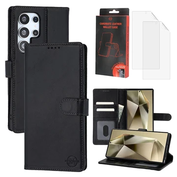 SAMSUNG GALAXY S24 ULTRA MYTPHONE CARDMATE LEATHER WALLET CASE - BLACK
