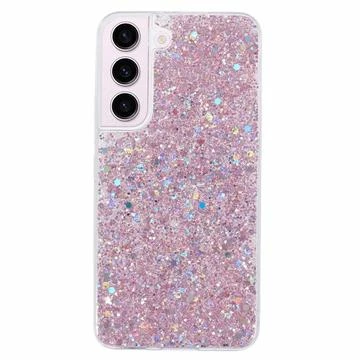 SAMSUNG GALAXY S23 GLITTER FLAKES TPU MASKA - ROZE
