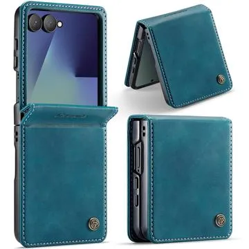 SAMSUNG GALAXY Z FLIP7 CASEME 033 CALF TEXTURE WALLET CASE WITH RFID BLOCKING - GREEN