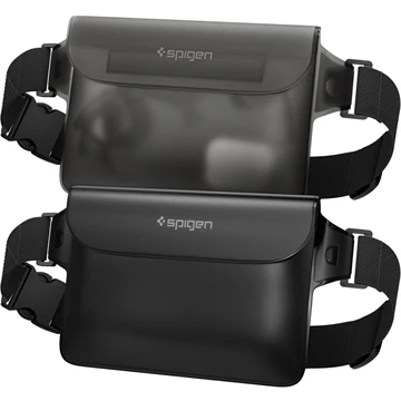 SPIGEN A620 WATERPROOF WAIST BAG WITH ADJUSTABLE STRAP - 2 PCS. - BLACK / TRANSLUCENT BLACK
