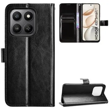 HONOR 400 SMART 5G/4G/X7D 4G WALLET CASE WITH STAND - BLACK