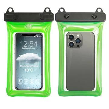 INFLATABLE FLOATING UNIVERSAL WATERPROOF CASE IPX8 - 7.5" - GREEN