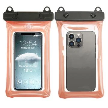 INFLATABLE FLOATING UNIVERSAL WATERPROOF CASE IPX8 - 7.5" - ORANGE