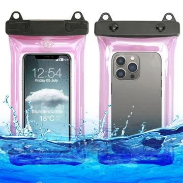 INFLATABLE FLOATING UNIVERSAL WATERPROOF CASE IPX8 - 7.5" - PINK