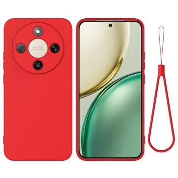 HONOR X70/X9D/MAGIC8 LITE LIQUID SILICONE CASE WITH HAND STRAP - RED