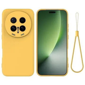 HONOR MAGIC8 PRO LIQUID SILICONE CASE WITH HAND STRAP - YELLOW
