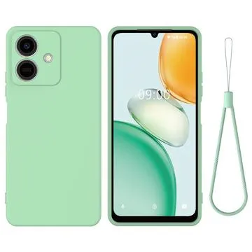 HONOR PLAY10 LIQUID SILICONE CASE WITH HAND STRAP - GREEN