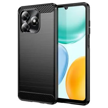HONOR X5C/X5C PLUS BRUSHED TPU CASE - CARBON FIBER - BLACK