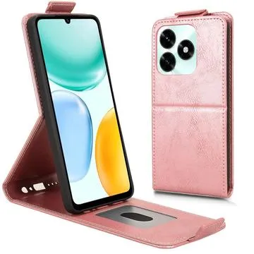 HONOR X5C PLUS VERTICAL FLIP CASE WITH STAND - ROSE GOLD