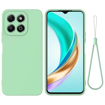 HONOR X6C LIQUID SILICONE CASE WITH HAND STRAP - GREEN