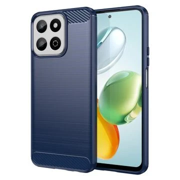 HONOR 200 SMART/X7C 4G/5G BRUŠENA TPU ZAŠTITNA MASKA - UGLJENIČNO VLAKNO - PLAVA
