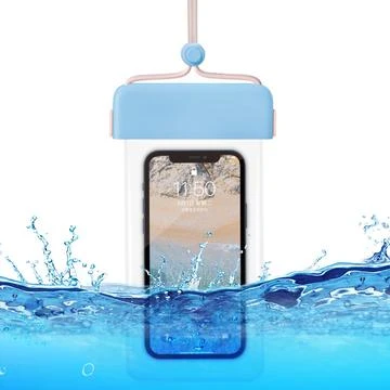 CLEAR TPU UNIVERSAL IPX8 WATERPROOF CASE W. TOUCH FUNCTION - 7" - BABY BLUE