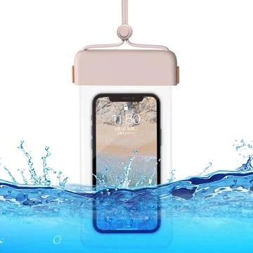 CLEAR TPU UNIVERSAL IPX8 WATERPROOF CASE W. TOUCH FUNCTION - 7" - PINK
