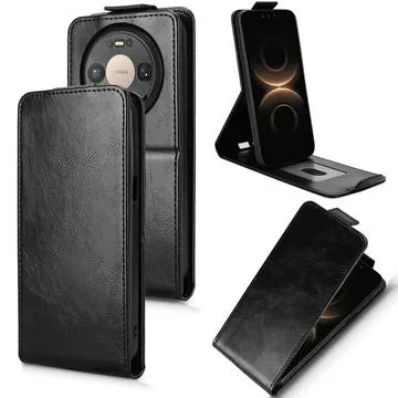 HUAWEI MATE 80/80 PRO VERTICAL FLIP CASE WITH STAND - BLACK