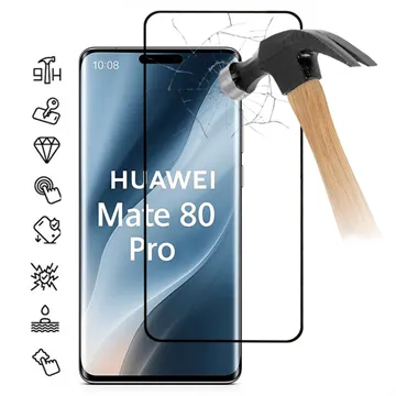 HUAWEI MATE 80 PRO FULL COVER TEMPERED GLASS SCREEN PROTECTOR - 9H - BLACK EDGE