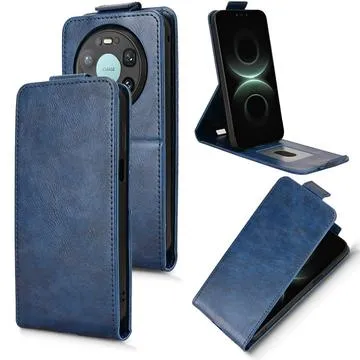 HUAWEI MATE 80 PRO MAX VERTICAL FLIP CASE WITH STAND - DARK BLUE
