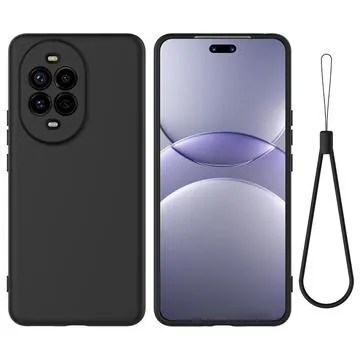 HUAWEI NOVA 15 LIQUID SILICONE CASE WITH HAND STRAP - BLACK