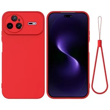 HUAWEI NOVA 15 PRO LIQUID SILICONE CASE WITH HAND STRAP - RED