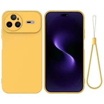 HUAWEI NOVA 15 PRO LIQUID SILICONE CASE WITH HAND STRAP - YELLOW