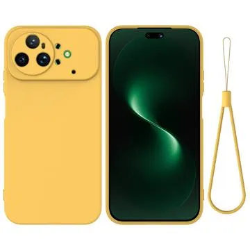 HUAWEI NOVA 15 ULTRA LIQUID SILICONE CASE WITH HAND STRAP - YELLOW