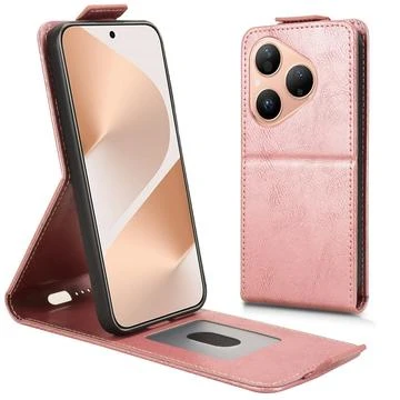 HUAWEI PURA 80 VERTICAL FLIP CASE WITH STAND - ROSE GOLD