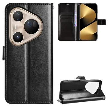 HUAWEI PURA 80 PRO/80 PRO+ WALLET CASE WITH STAND - BLACK