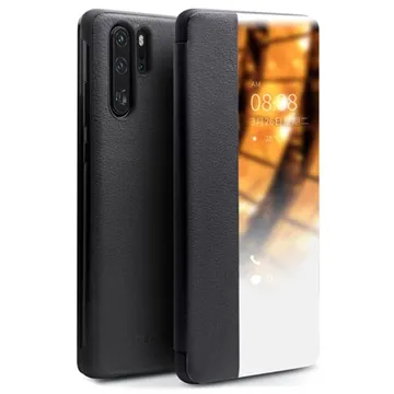 HUAWEI P30 PRO QIALINO SMART VIEW KOŽNA MASKA - CRNA