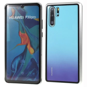 HUAWEI P30 PRO MAGNETNA FUTROLA SA KALJENIM STAKLOM - SREBRNA