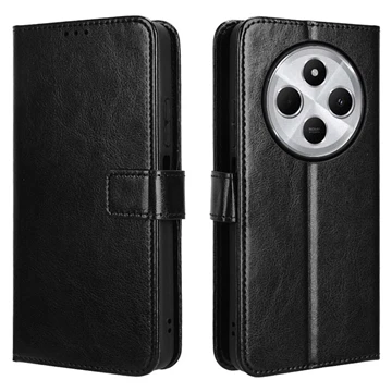 XIAOMI REDMI 14C/14R/POCO C75 WALLET CASE MAGNETIC CLOSURE - BLACK