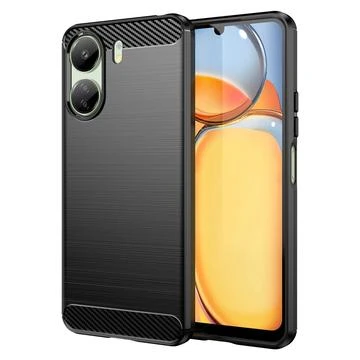 XIAOMI POCO C65/REDMI 13C BRUŠENA TPU ZAŠTITNA MASKA - UGLJENIČNO VLAKNO