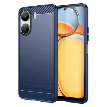 XIAOMI POCO C65/REDMI 13C BRUŠENA TPU ZAŠTITNA MASKA - UGLJENIČNO VLAKNO - PLAVA
