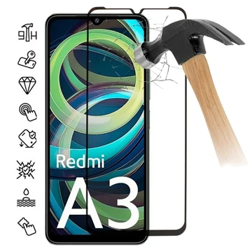 XIAOMI REDMI A3 FULL COVER ZAŠTITNO KALJENO STAKLO - 9H - CRNE IVICE