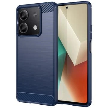 XIAOMI REDMI NOTE 13 BRUŠENA TPU ZAŠTITNA MASKA - UGLJENIČNO VLAKNO - PLAVA
