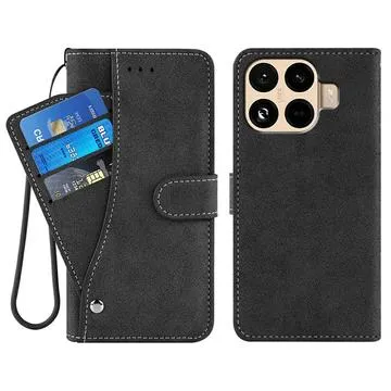 XIAOMI 15T PRO ELEGANT RETRO WALLET CASE WITH ROTATING CARD HOLDER - BLACK