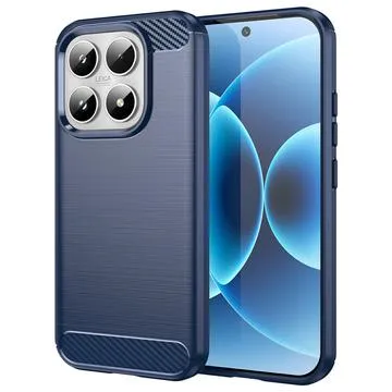 XIAOMI 17 BRUSHED TPU CASE - CARBON FIBER - BLUE