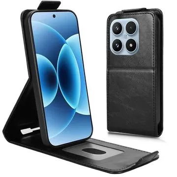 XIAOMI 17 VERTICAL FLIP CASE WITH STAND - BLACK