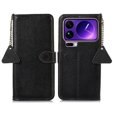 XIAOMI 17 PRO MAX WALLET LEATHER CASE WITH RFID - BLACK