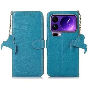 XIAOMI 17 PRO MAX WALLET LEATHER CASE WITH RFID - BLUE