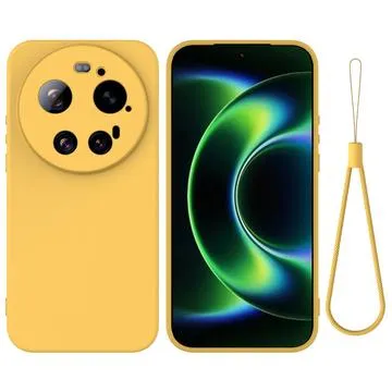 XIAOMI 17 ULTRA LIQUID SILICONE CASE WITH HAND STRAP - YELLOW