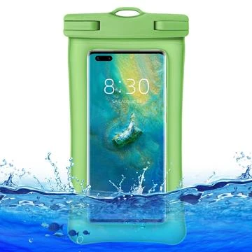 SHOCKPROOF SMARTPHONE WATERPROOF CASE W. STRAP - 7.2" - GREEN