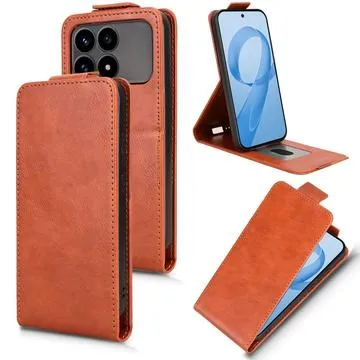XIAOMI REDMI K90/POCO F8 PRO VERTICAL FLIP CASE WITH STAND - BROWN
