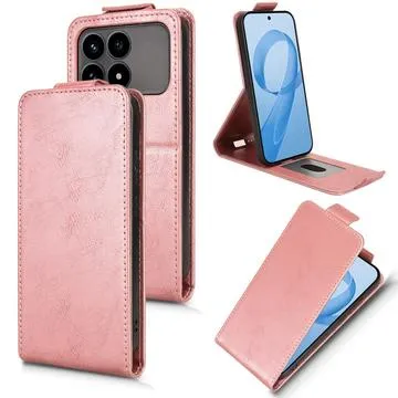 XIAOMI REDMI K90/POCO F8 PRO VERTICAL FLIP CASE WITH STAND - ROSE GOLD