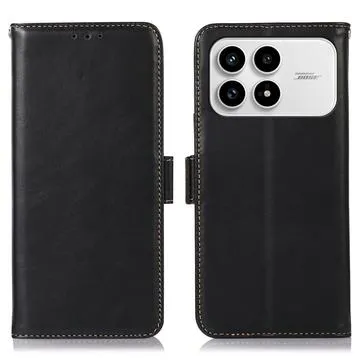 XIAOMI REDMI K90/POCO F8 PRO WALLET LEATHER CASE WITH RFID - BLACK