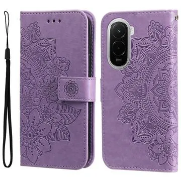 XIAOMI POCO M7 4G MANDALA SERIES FUTROLA-NOVČANIK - LJUBIČASTA