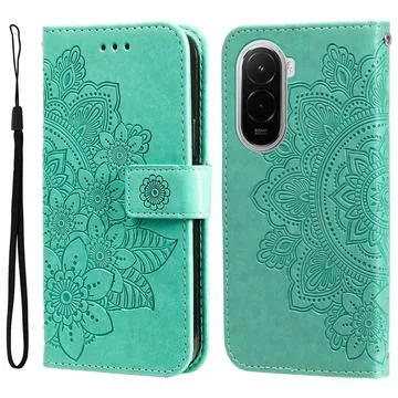 XIAOMI POCO M7 4G MANDALA SERIES FUTROLA-NOVČANIK - ZELENA