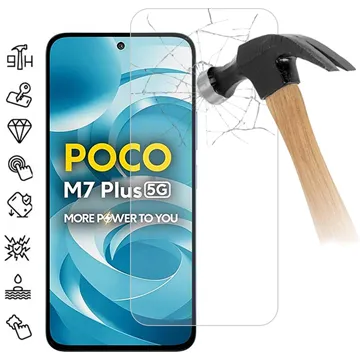 XIAOMI POCO M7 PLUS TEMPERED GLASS SCREEN PROTECTOR - 9H - CASE FRIENDLY - TRANSPARENT