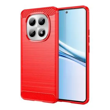 XIAOMI POCO M8/REDMI NOTE 15 5G BRUSHED TPU CASE - CARBON FIBER - RED