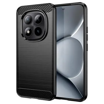 XIAOMI POCO M8 PRO/REDMI NOTE 15 PRO+ 5G BRUSHED TPU CASE - CARBON FIBER - BLACK