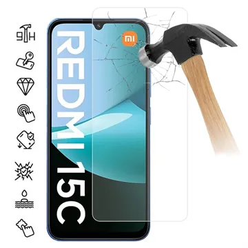 XIAOMI REDMI 15C TEMPERED GLASS SCREEN PROTECTOR - 9H - CASE FRIENDLY - TRANSPARENT