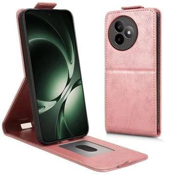XIAOMI REDMI K80 ULTRA VERTICAL FLIP CASE WITH STAND - ROSE GOLD
